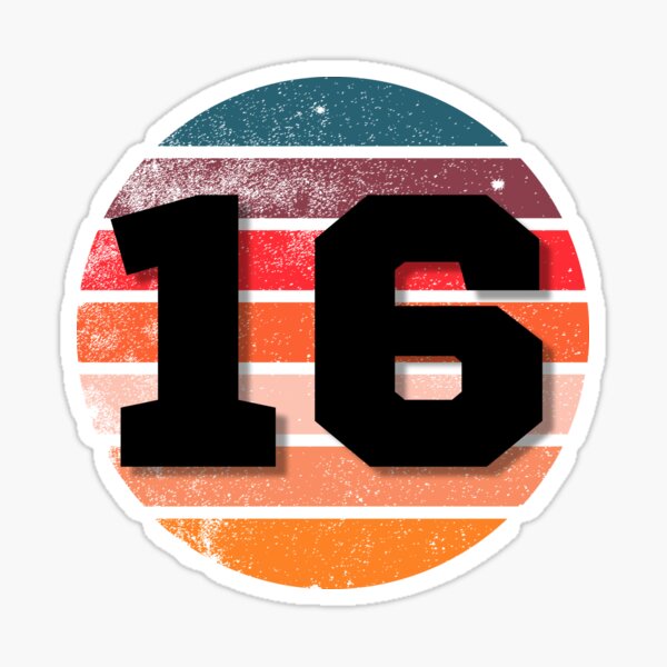 "16 Number Vintage Retro Sunset Sixteen Years Old Boy Girl Teen ...