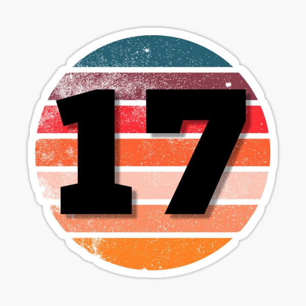 "17 Number Vintage Retro Sunset Seventeen Years Old Boy Girl Teen ...