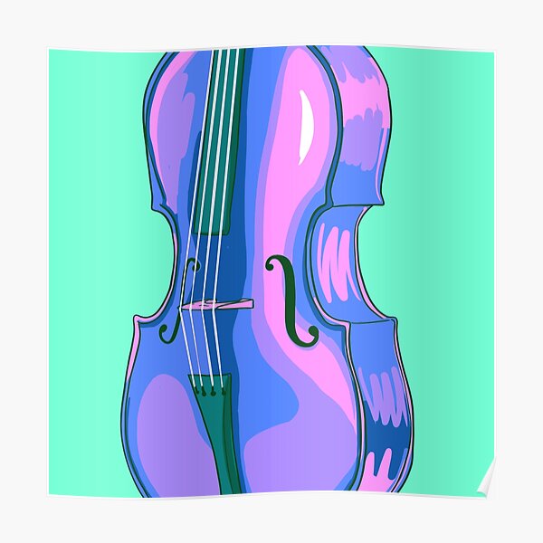 "Cello Violin Musical Instrument Neon" Poster for Sale by ...