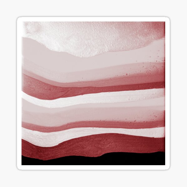 "Mono Red Metallic Abstract Stripped Acrylic Pour Art" Sticker for Sale ...