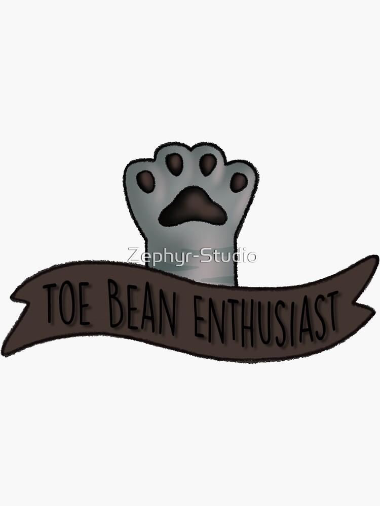 "Toe Bean Enthusiast Gray Tabby With Black Bean" Sticker for Sale by ...