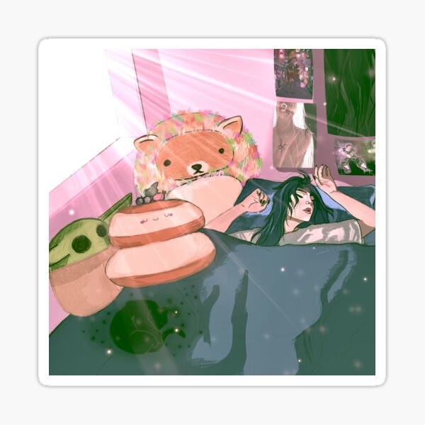"Sleepy girl aesthetic " Sticker for Sale by Soupsama | Redbubble