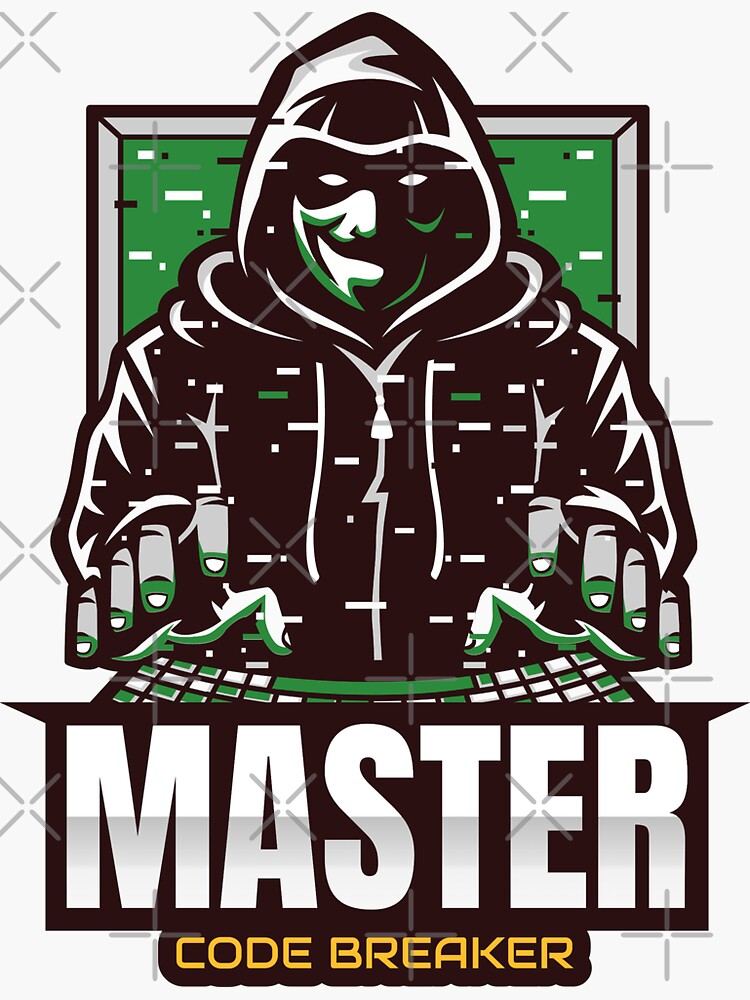 "Master Code Breaker - Hacker, Cyber Security Green" Sticker for Sale ...