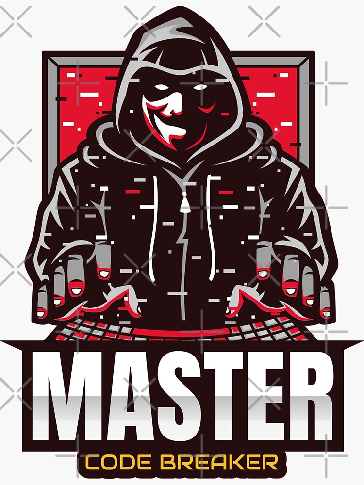 "Master Code Breaker - Hacker, Cyber Security Red" Sticker for Sale by ...