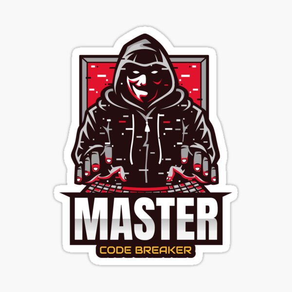 "Master Code Breaker - Hacker, Cyber Security Red" Sticker for Sale by ...
