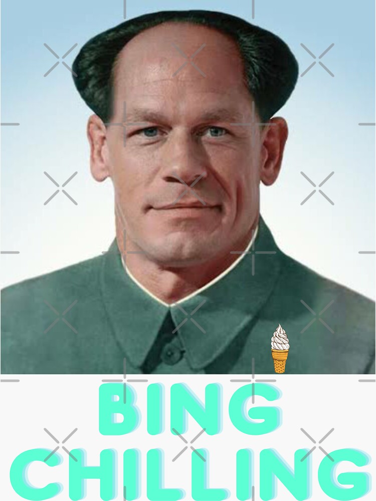 "Bing Chilling" Sticker for Sale by Rolf1 | Redbubble