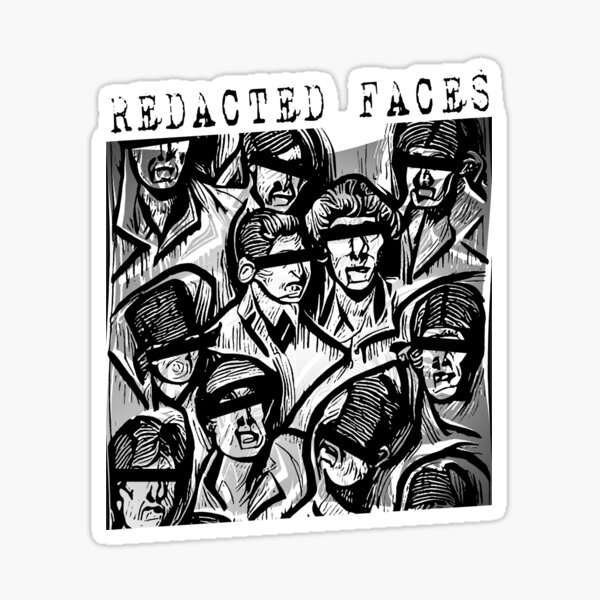 "Redacted Faces | Retro Fake Band" Sticker for Sale by Tackerds | Redbubble