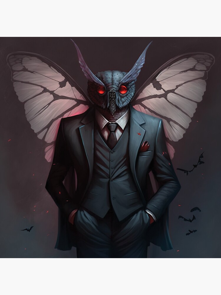 "Cryptid Critters Collection: Mr. Mothman" Sticker for Sale by ai-miilk ...