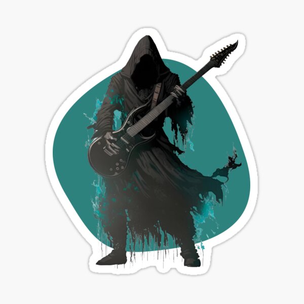 "Metal Wraith - A wraith playing guitar - Fantasy" Sticker for Sale by ...