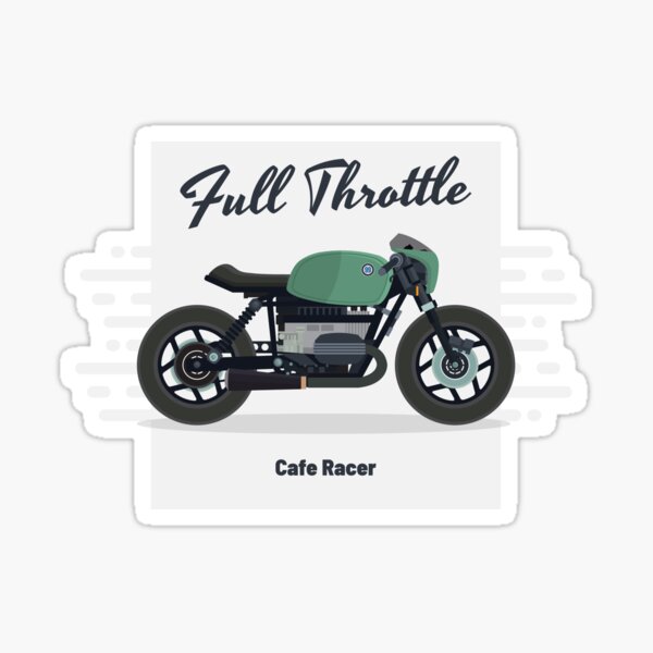 "Cafe Racer, Vintage motorcycle, Full Throttle!" Sticker for Sale by ...