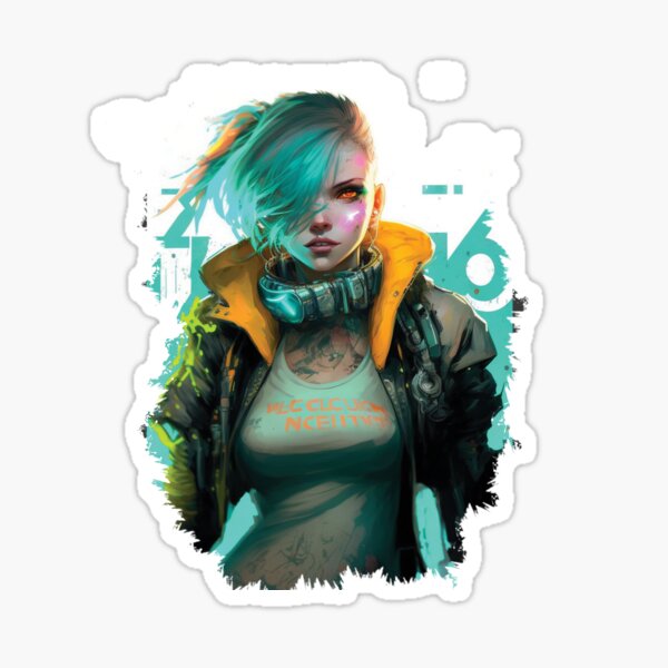 "Cyberpunk girl: Niki" Sticker for Sale by ai-miilk | Redbubble