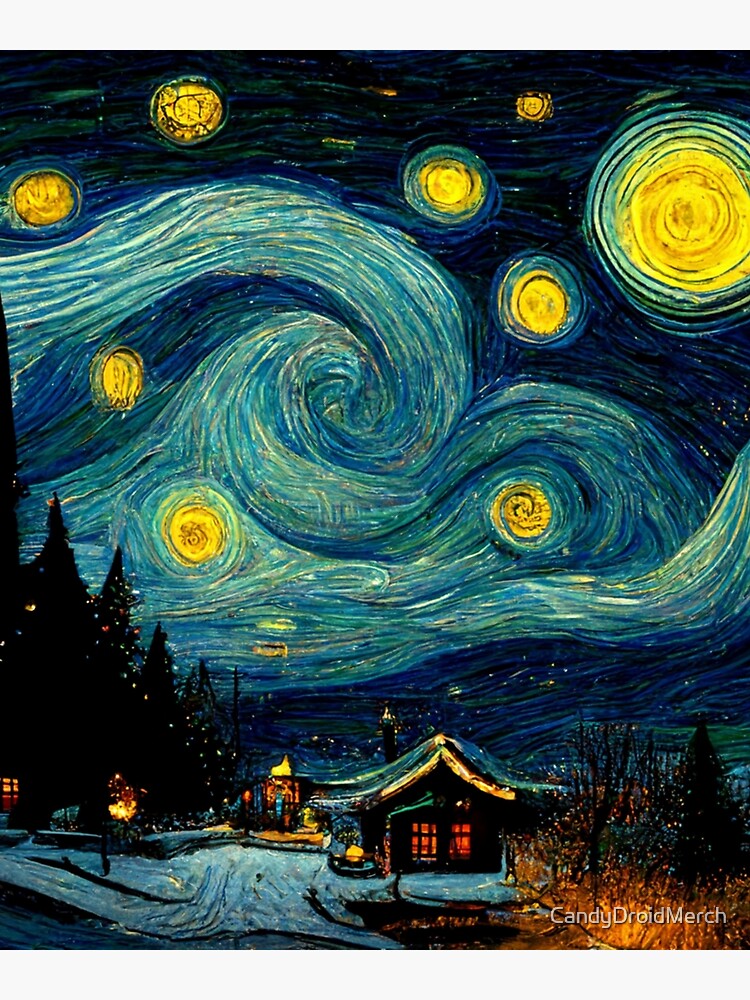 "Van Gogh Christmas Painting Starry Night Remake" Photographic Print ...