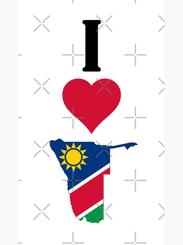 "I Love Namibia Vertical I Heart Namibian National Flag Map" Poster for ...