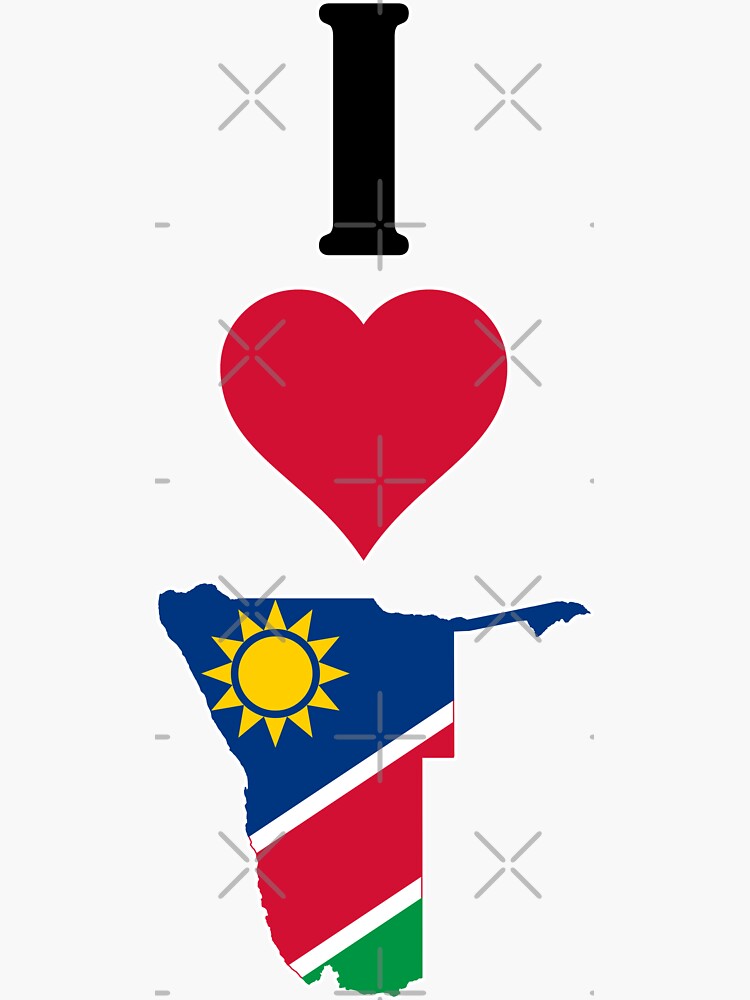 "I Love Namibia Vertical I Heart Namibian National Flag Map" Sticker ...