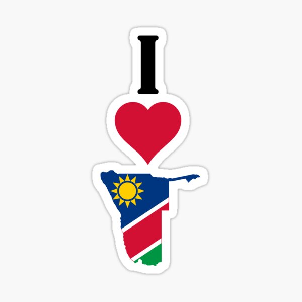 "I Love Namibia Vertical I Heart Namibian National Flag Map" Sticker ...