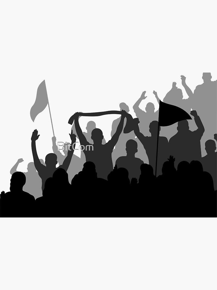 "Hand Drawn Football Fans Illustration" Sticker for Sale by BitCom ...