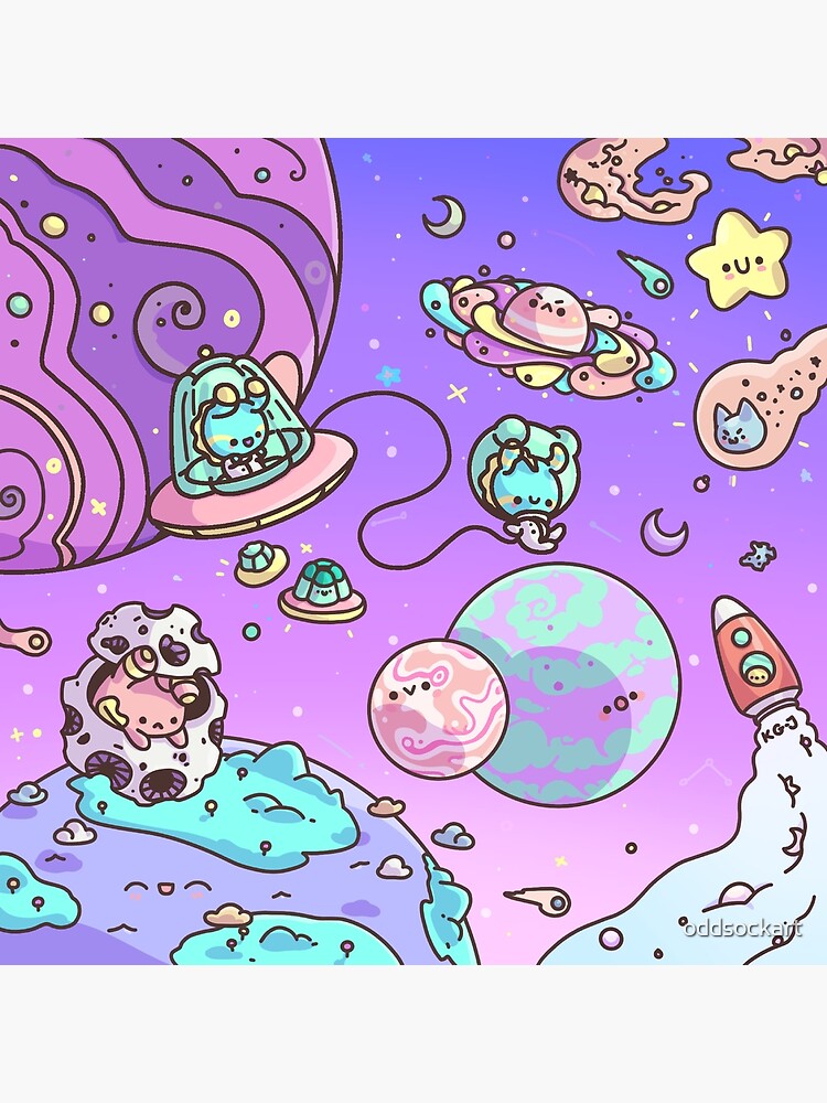 "2D Space" Poster for Sale by oddsockart | Redbubble