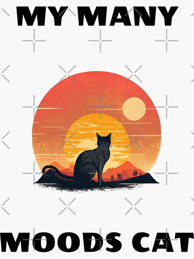 "My many moods cat" Sticker for Sale by The-Artful-Eye | Redbubble