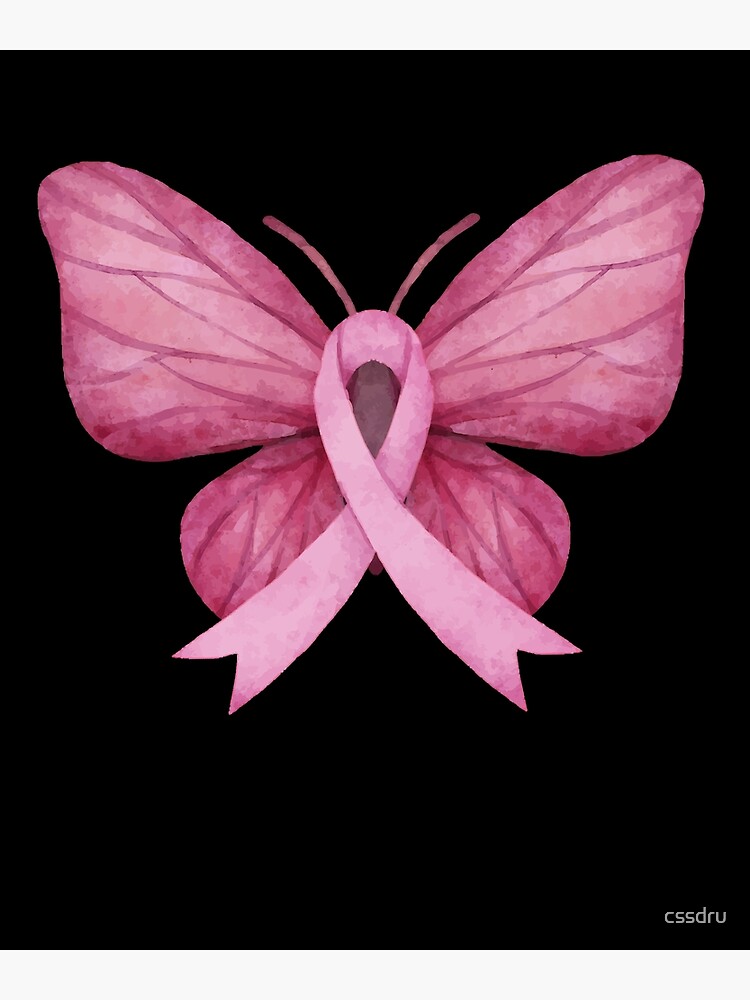 "Breast Cancer Awareness Butterfly Pink Ribbon" Poster for Sale by ...