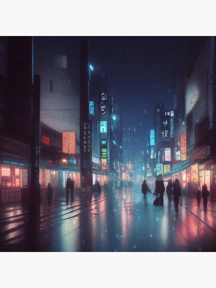 "Raining in Sendai Japan - Lofi Vibe" Sticker for Sale by DesignerKin ...