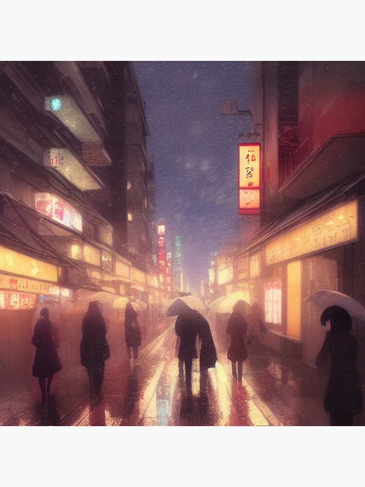 "Raining in Tokushima Japan - Lofi Vibe" Sticker for Sale by ...