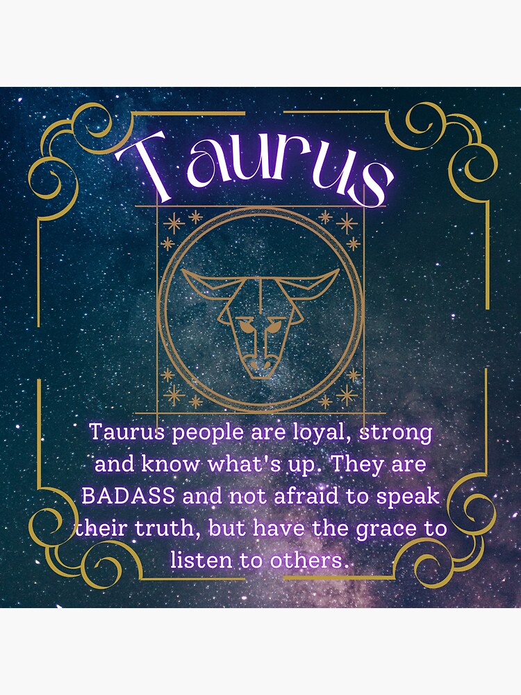 "Badass Taurus Zodiac Sign" Sticker for Sale by Toomuchfunstuff | Redbubble