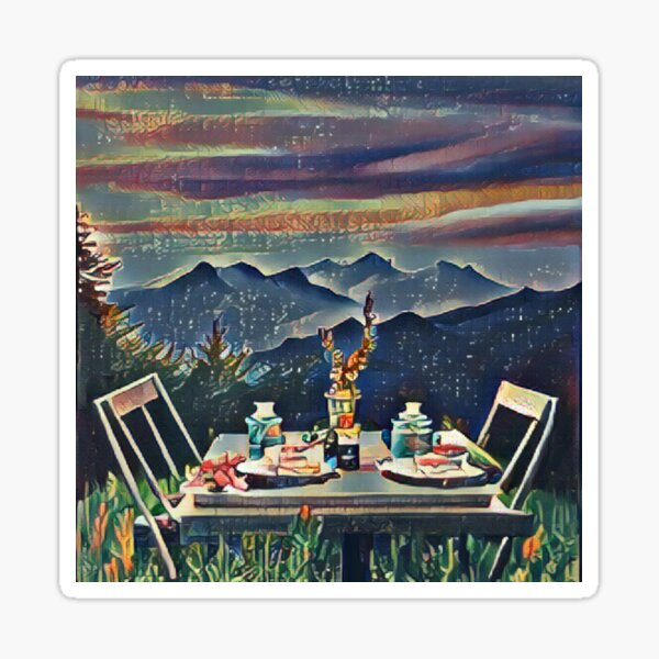 "Dinner in the skies" Sticker for Sale by teeopopa | Redbubble