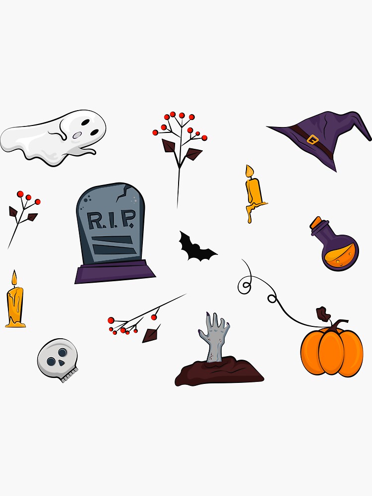"Creepy set of stickers for Halloween" Sticker for Sale by Ynaya ...