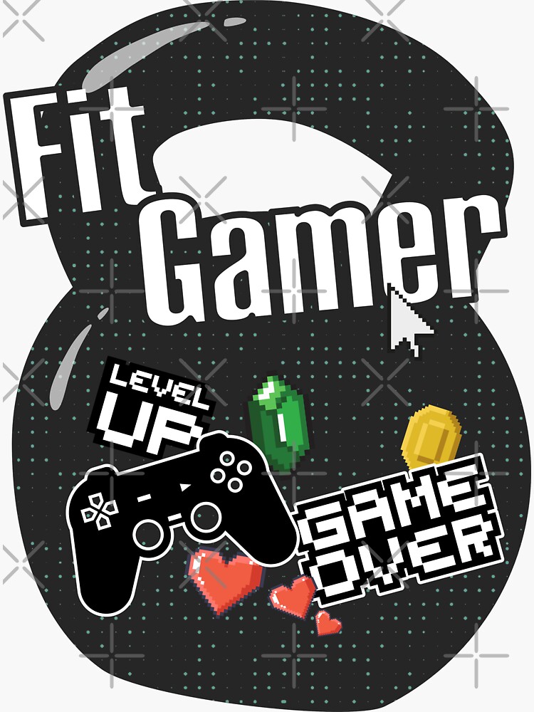 "Fit Gamer Kettlebell Cross Functional Fitness for Video Games" Sticker ...