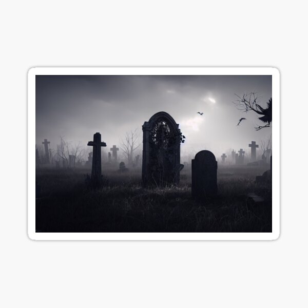 "A Haunted Graveyard" Sticker for Sale by DSAH97 | Redbubble