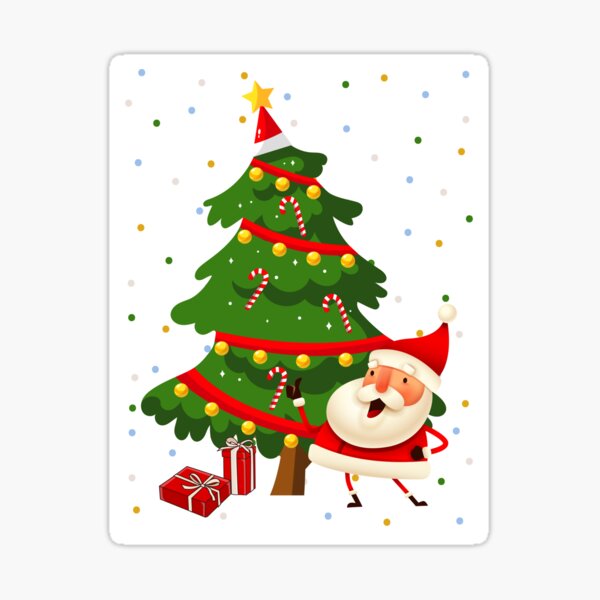 "Santa's Magical Christmas Tree" Sticker for Sale by Epantha | Redbubble