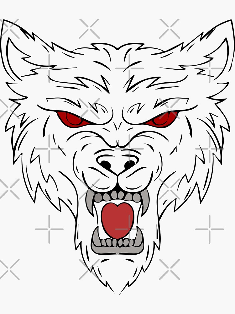 "Angry wolf" Sticker for Sale by Right-Fit27 | Redbubble