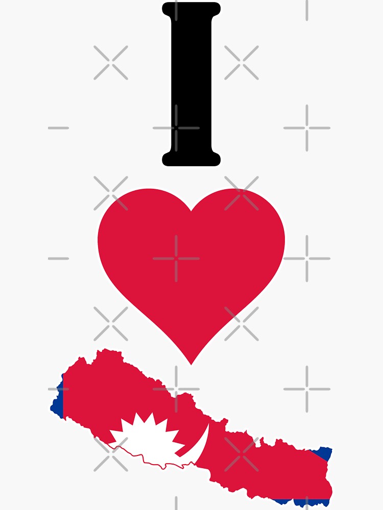 "I Love Nepal Vertical I Heart Nepali National Flag Map" Sticker for ...