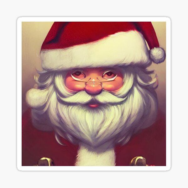 "Papa Claus Abstraction santa claus painting funny kawaii pink glasses ...