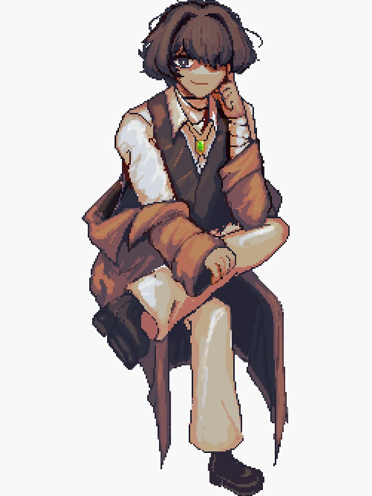 "dazai" Sticker for Sale by paperpoppy | Redbubble