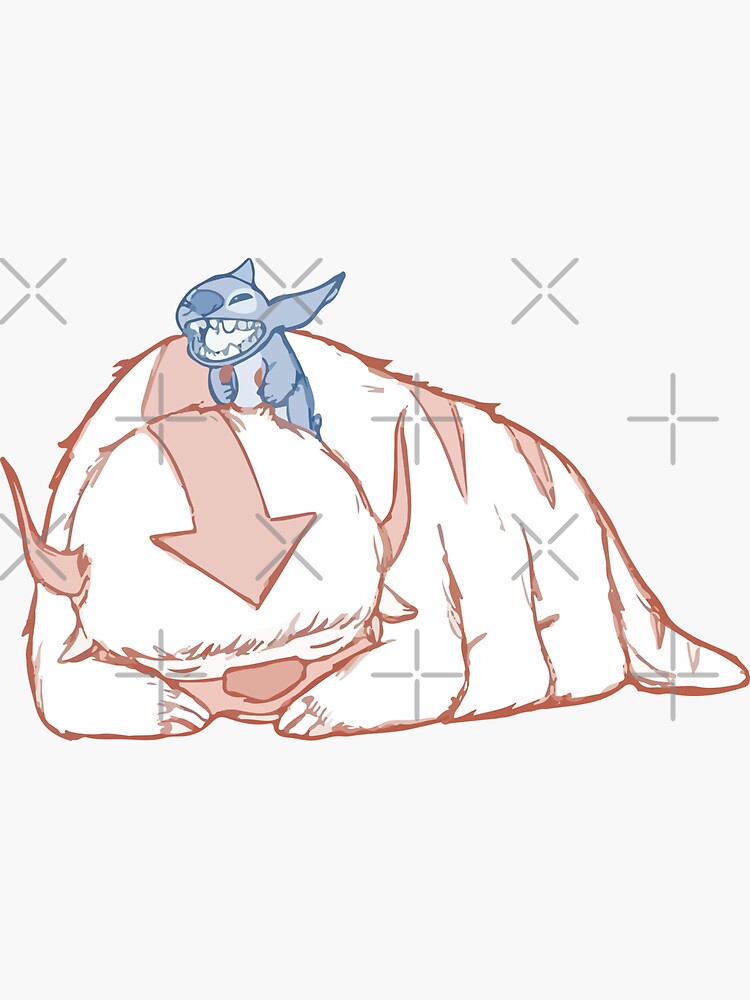 "Appa and stitch" Sticker for Sale by animated69 | Redbubble