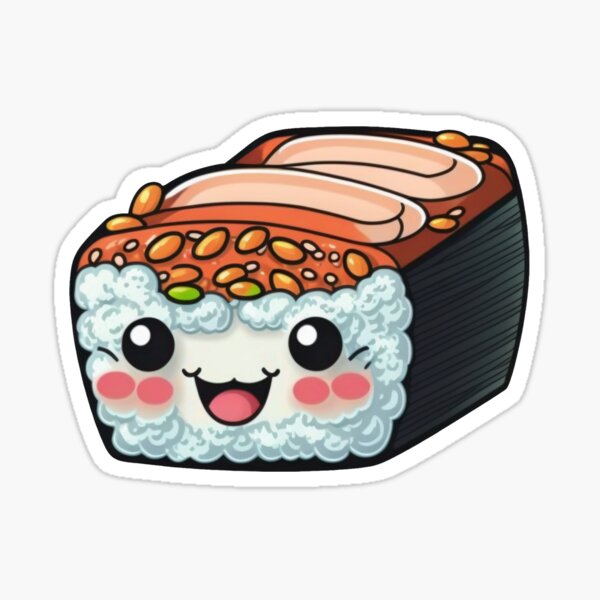 "Cute Maki Suhi with rice, salmon and caviar" Sticker for Sale by ...