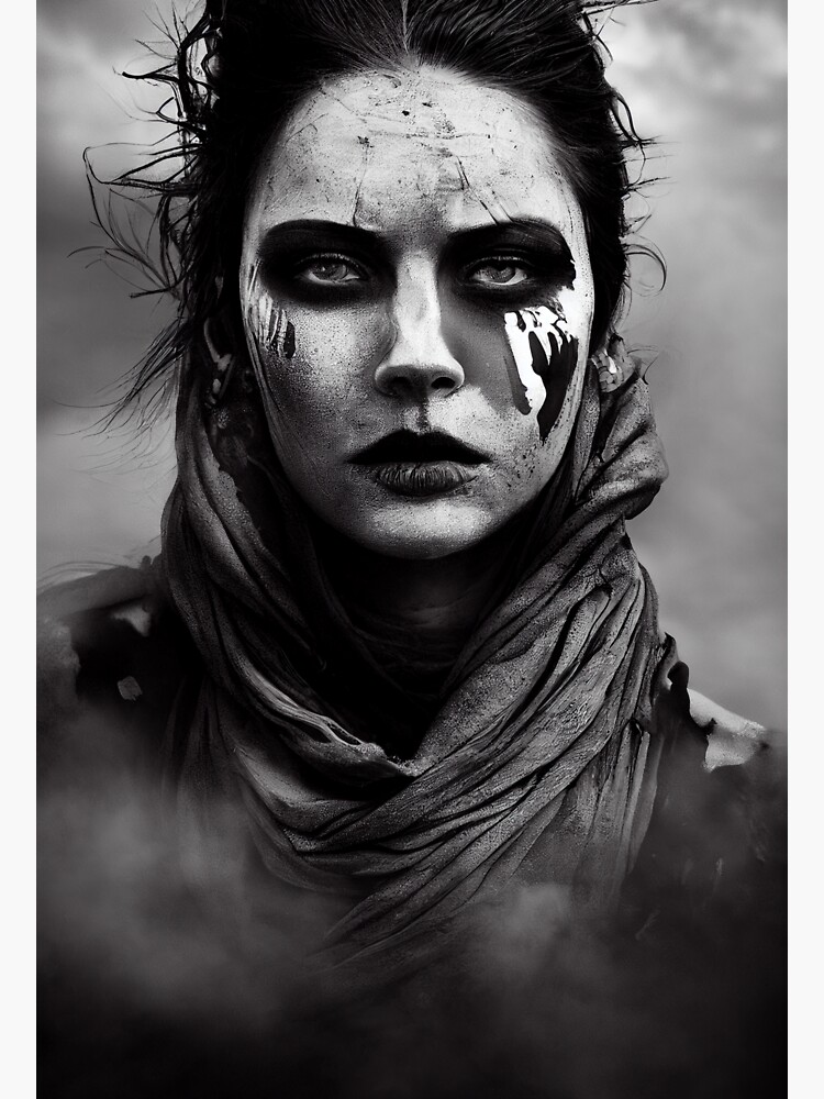 "Mad Max style portrait, black and white" Sticker for Sale by alxndraai ...