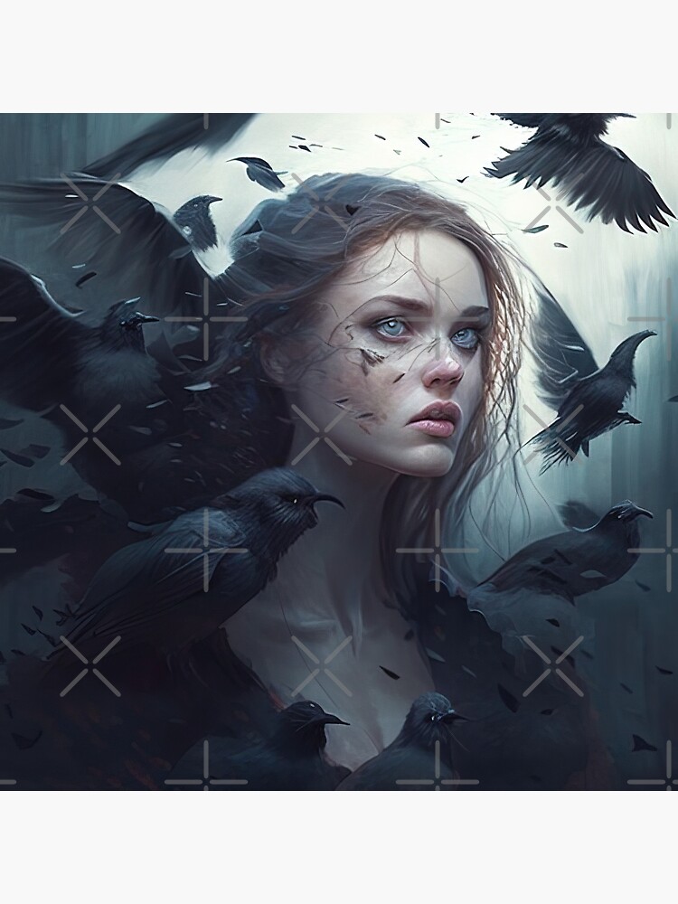 "Crow woman drawing" Poster for Sale by zomgwtfbekjam | Redbubble