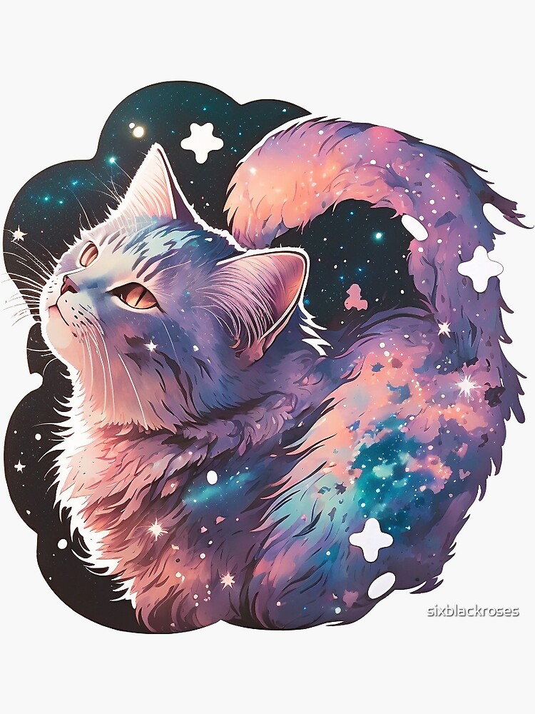 "Cosmic Kitty 13" Sticker for Sale by sixblackroses | Redbubble