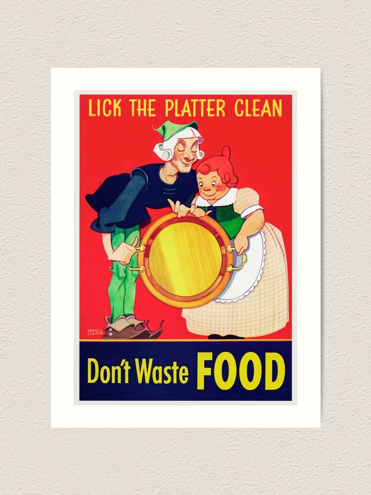 "Beautifully restored reprint "Lick The Platter Clean" Jack Spratt and ...