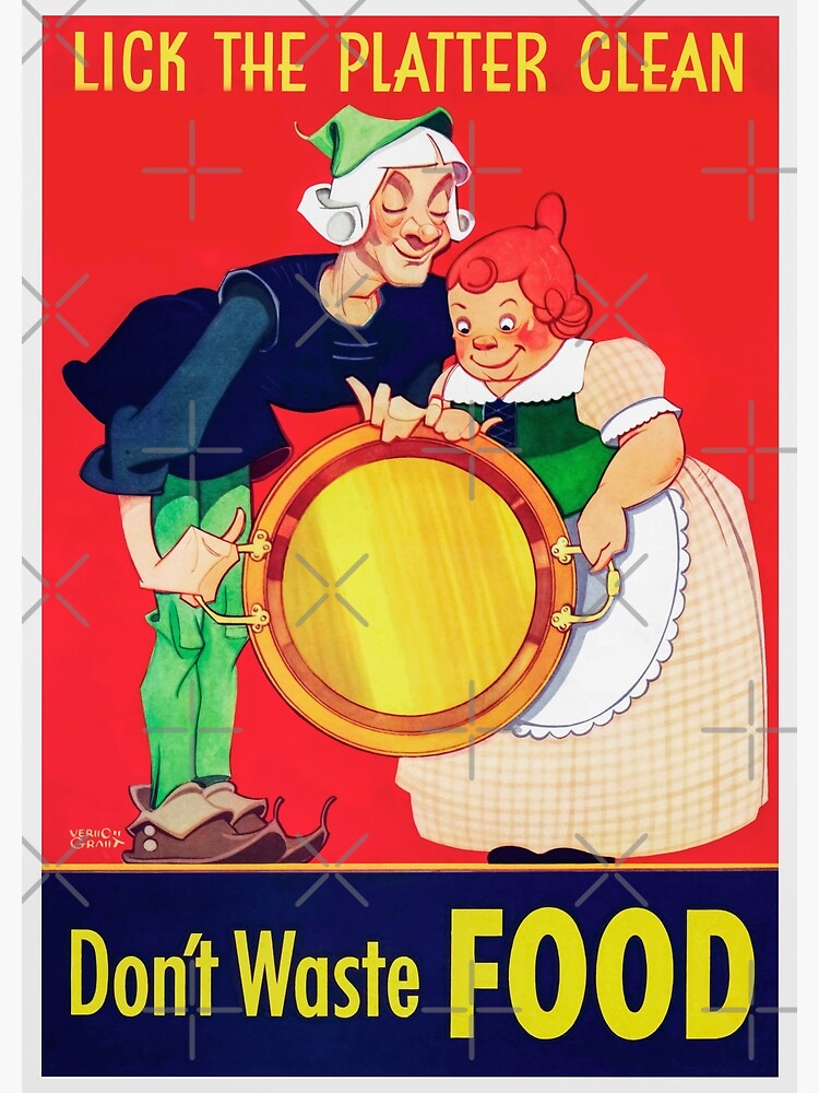 "Beautifully restored reprint "Lick The Platter Clean" Jack Spratt and ...