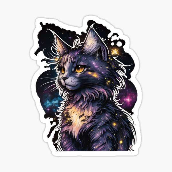 "Cosmic Kitty 22" Sticker for Sale by sixblackroses | Redbubble