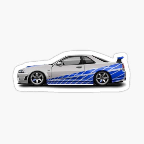 "Nissan Skyline R34 Fast & Furious" Sticker for Sale by STProd | Redbubble