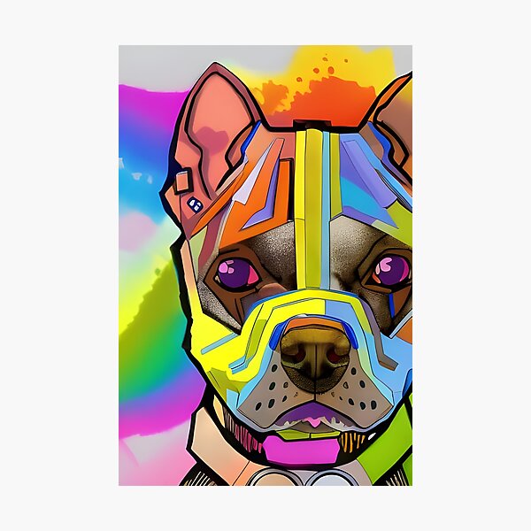 Impression photo « AI Generated Art, Cyborg Dog, dessin à l'encre ...