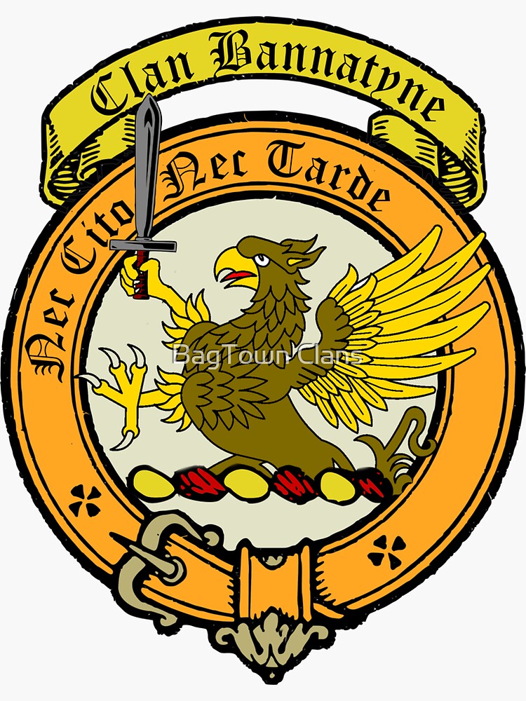Bannatyne Clan Surname Crest Sticker For Sale By Ljrigby Redbubble
