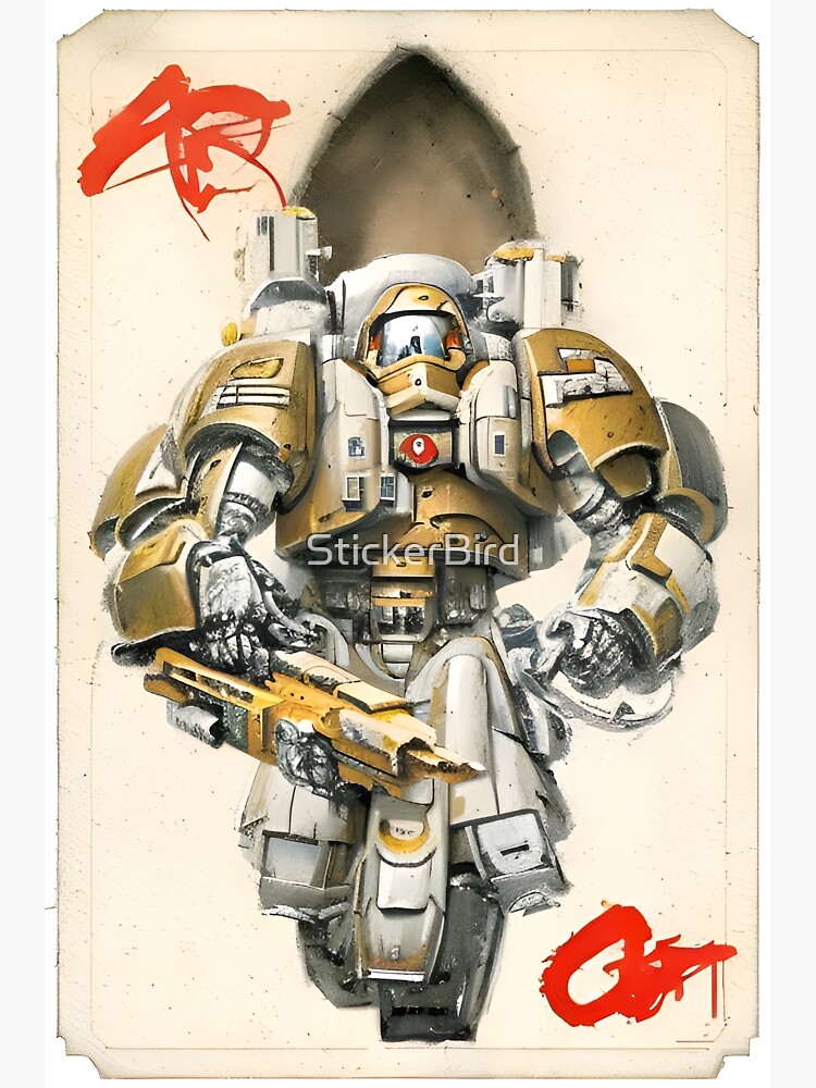 "Vintage Playing Card Mech Warrior Design Artwork" Sticker for Sale by ...