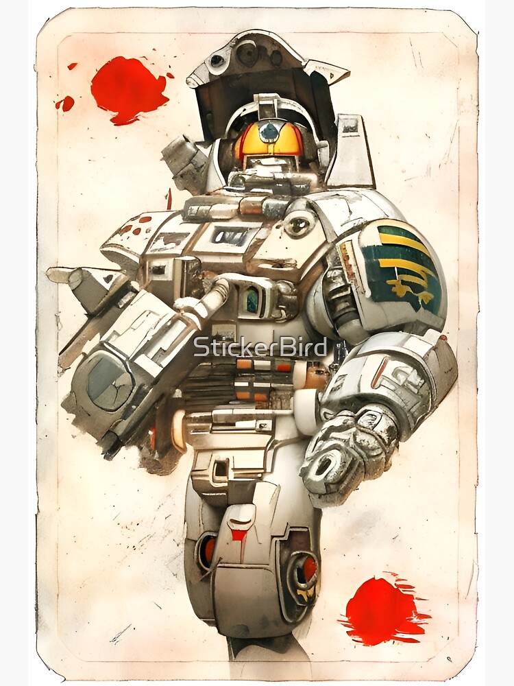 "Vintage Playing Card Mech Warrior Design Artwork" Sticker for Sale by ...