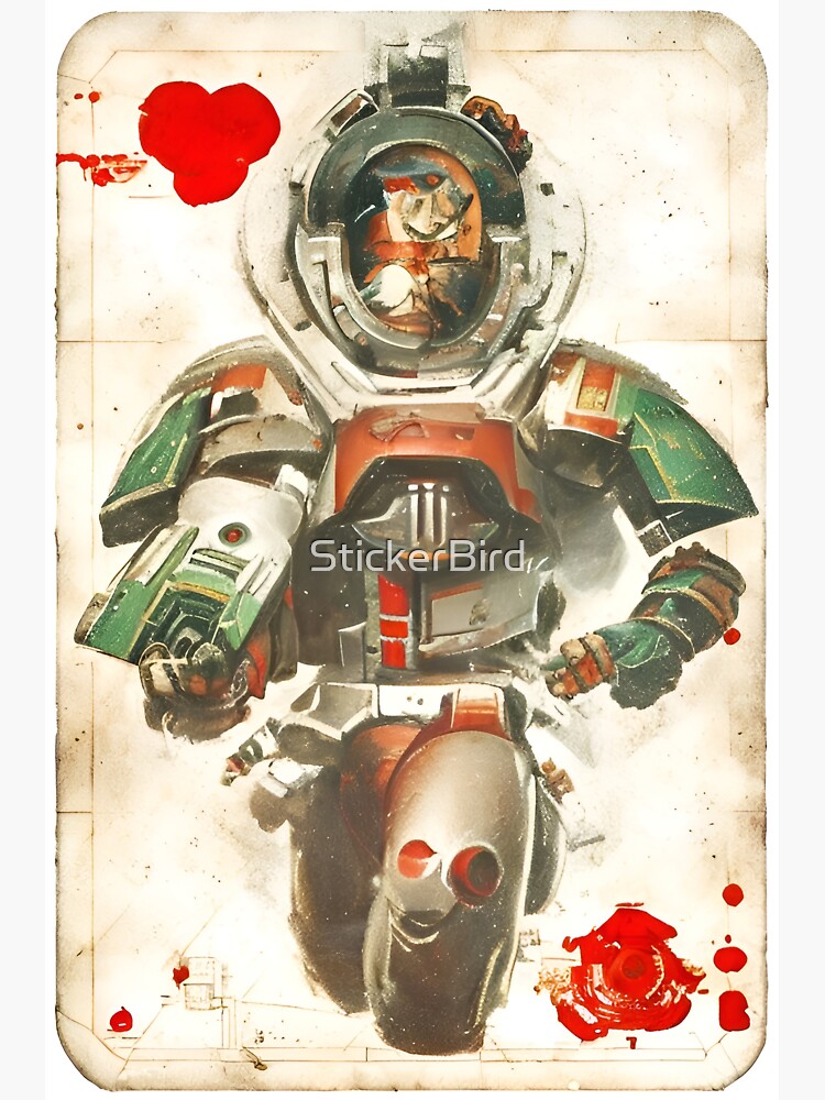 "Vintage Playing Card Mech Warrior Design Artwork" Sticker for Sale by ...