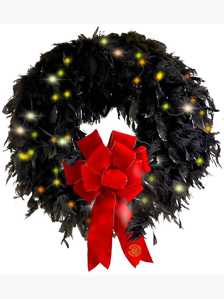"Holliday Goth Wreath with a Red Bow" Poster for Sale by NohoSkies ...